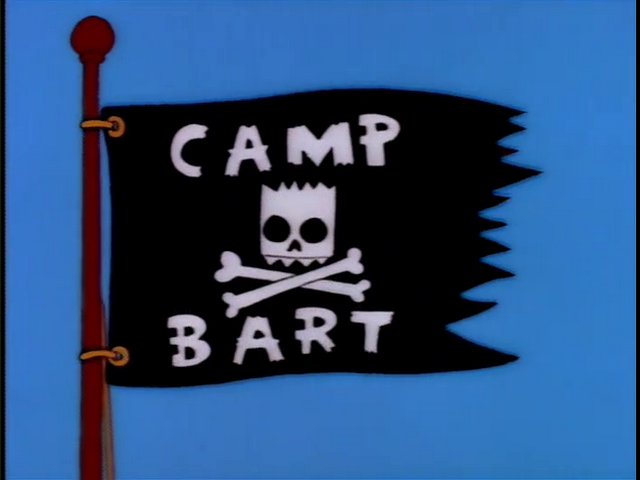 Flag of Kamp Krusty from The Simpsons (Season 4, Episode 1) : vexillology