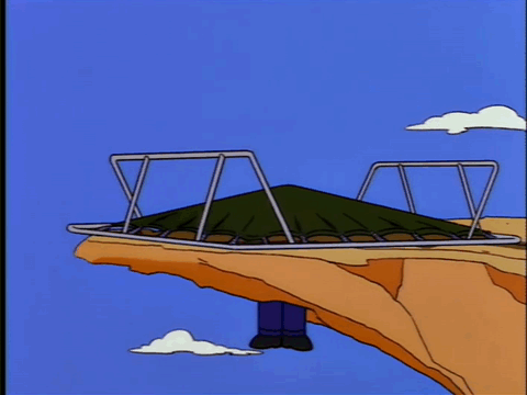 If this were a cartoon, the cliff would break off now : TheSimpsons